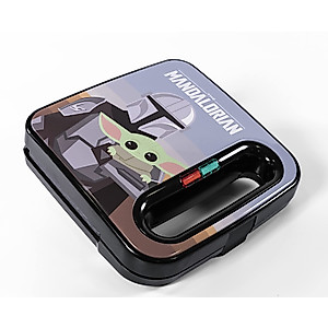 Uncanny Brands The Mandalorian Grilled Cheese Maker- Panini Press and Compact Indoor Grill- Baby Yoda and Mando Sandwich