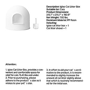 pidan Igloo Cat Litter Box Dome Litter Box Extra Large Igloo Litter Box Dog Proof Kitty Litter Box Furniture with Modern Minimalist Design, Litter Box Furniture Dot Design Award 2016