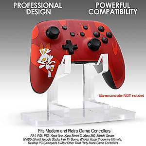 JDS Transparent Acrylic Universal Controller Stand for PS4, PS5, Xbox, Switch Consoles - Gaming Controller Holder for Storage, Organization & Display- 2 Pack