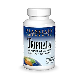 Planetary Herbals Triphala Internal Cleanser 1000mg for GI Tract Wellness - 180 Tablets