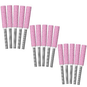 Burr Grinding Stone File - 15Pcs 3 Sizes Diamond Chainsaw Sharpener Rotary Bit Set Polishing Sharpening Garden Tool for Lawn Mower Chainsaw Parts Garden, 4.0/4.8/5.5mm