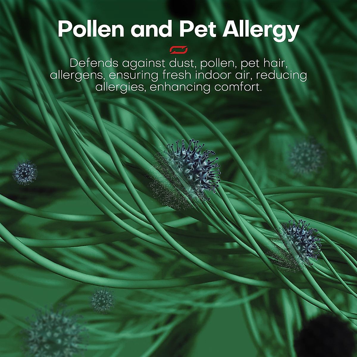 2 Pack MK04 MG04JH Air Filter Replacement Compatible with AROEVE MK04 MG04JH Air Purifier, 4-in-1 High-Efficiency H13 HEPA, remove dust, pollen, lint, pet dander, smoke, VOCs (Green)