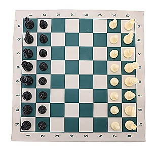 YEmirth Portable Chess & Checkers Set, 2 in 1 Travel Board Games for Kids and Adults, Folding Roll up Chess Game Sets,Tournament Thick Mousepad Mat with Storage Bag