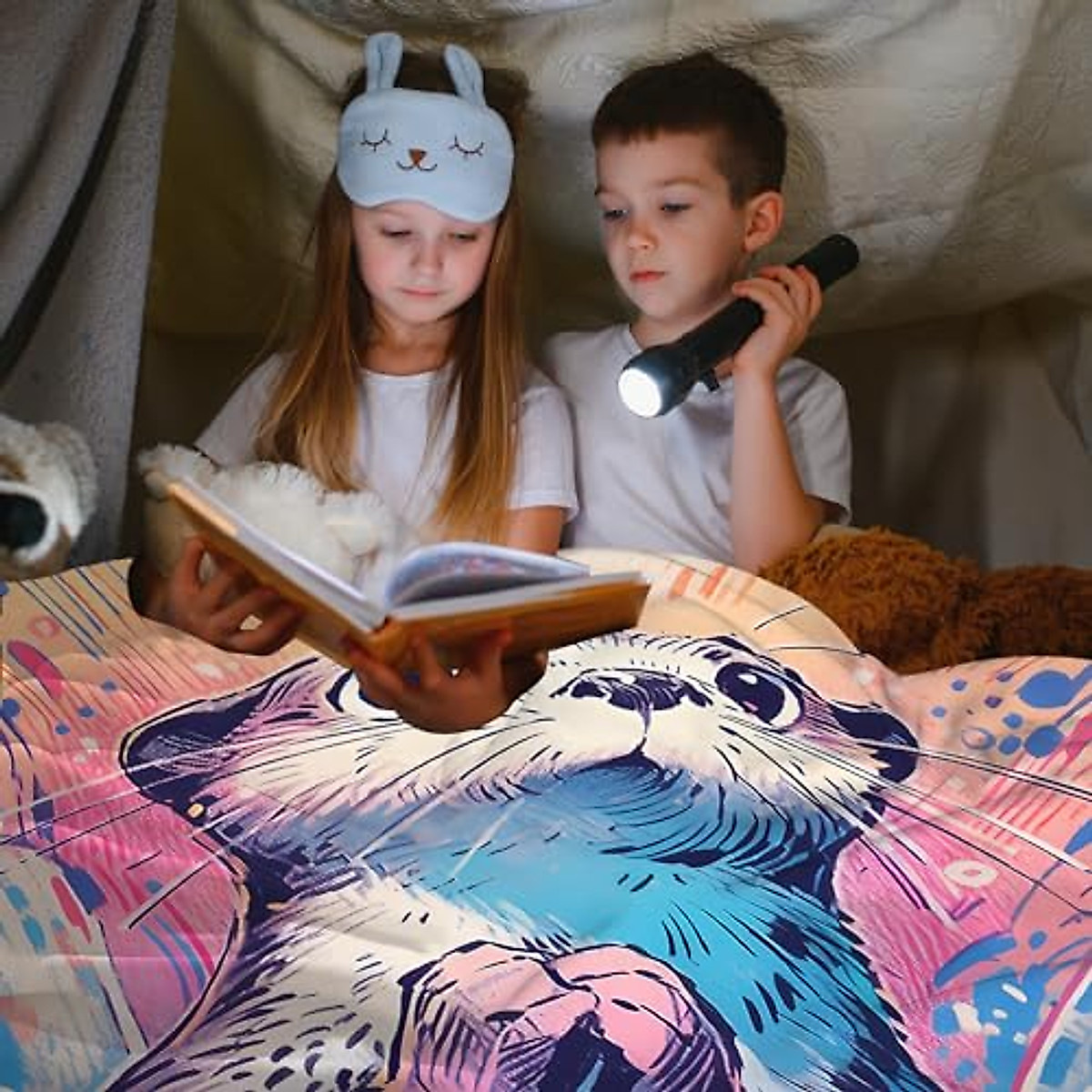 ALIFAFA Otter Blanket, Cute Curious Other Throw Blankets, Otter Gift for Kids Girls, Kawaii Otter Vintage Style Blanket, Kawaii Animal Soft Cozy Plush Blanket for Kids Baby,50"x40"