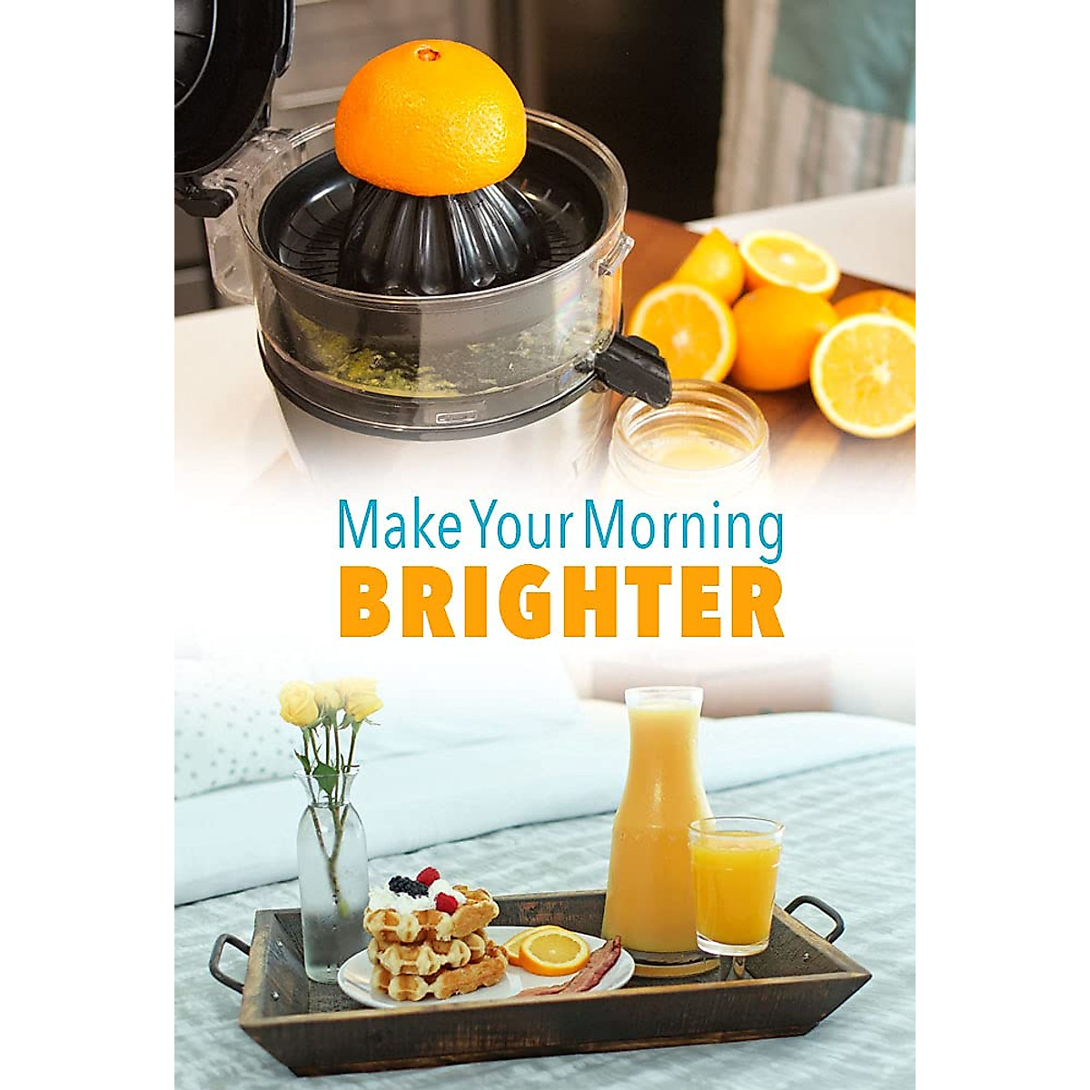 Vinci Hands-Free Patented Electric Citrus Juicer 1-Button Easy Press Lemon Lime Orange Grapefruit Juice Squeezer Easy to Clean Juicer Machine, Black/Stainless Steel