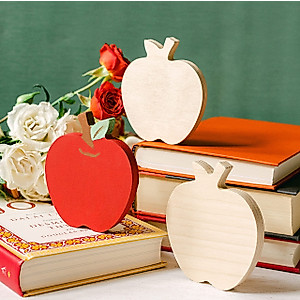 Chunky Wooden Apple Cutouts 4-inch x 3-3/8-inch, Pack of 2 Autumn Apples for Crafts, Fall Tray Decor & Classroom Decor, by Woodpeckers