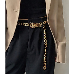 Tornito 6Pcs Multilayer Metal Hoop Link Waist Chain Belt Waistbands Butterfly Tassel Belly Bikini Body Thigh Hip Jewelry Side Pant Chain Belt for Women