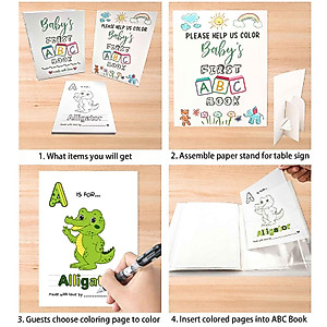 Baby's First ABC Book Baby Shower Activity Keepsake Game, ABC Coloring Baby Shower Guest Book Alternative, Baby's First Alphabet Coloring Book, Alphabet A to Z Coloring Pages