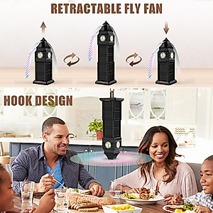 KIECIK Fly Fan for Table, Fly Repellent Fan To Keep Flies Away From Food, Portable Chemical-Free Food Fan with Soft Blads to, Fly Food Fan Repeller 4 Pack (Modern)