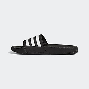 adidas Adilette Shower Slides, Core Black/White/Core Black, 4 US Unisex Big Kid