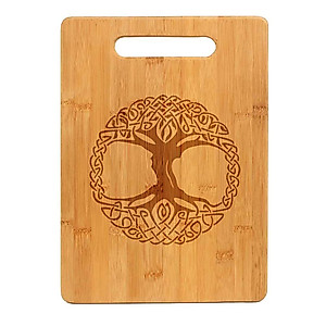 Bamboo Wood Cutting Board Celtic Tree Of Life Irish