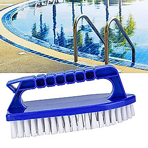 TOPINCN Swimming Pool Step Corner Brush Hand-held Door Window Tools with Fine Bristles Nonslip Handle