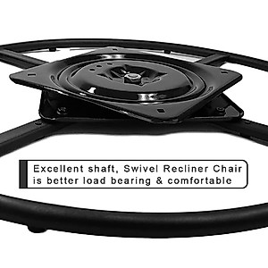 Skuehod 24 Inch Heavy Duty Recliner Swivel Base Replacement Parts Metal Chair Ring Base Kit with 10 Inch 360 Degree Rotating Plate Mechanism