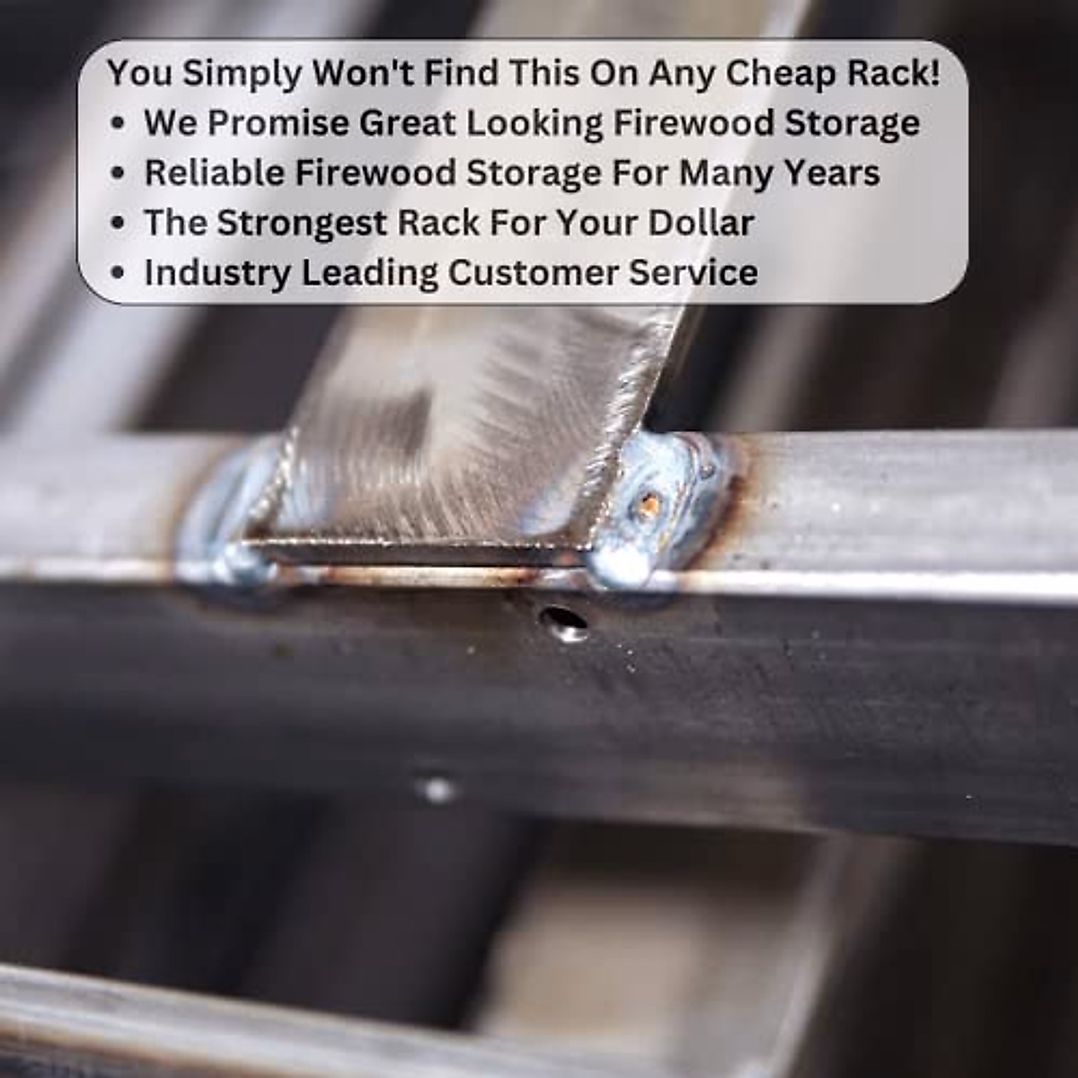 Woodhaven 10 Foot Brown Outdoor Firewood Rack With Optional Seasoning Cover - Made In USA - Holds 1/2 Plus Cord Of Firewood And Logs - Brown UV-Stable Powder Coat Finish (Cover)