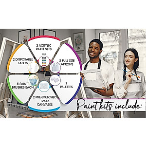 King Queen Playing Cards (2 Pack) 12x16 Canvas Paint Party Kits Pre-Drawn Outline Canvas for Paint and Sip