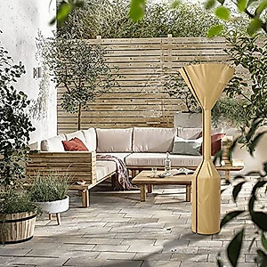 Wrakus Patio Heater Cover Outdoor Propane Gas Outside Waterproof Heavy Duty Fabric Durable Oxford with Zipper for Backyard Garden Treasures Porch Fire Standing Deck Heaters Covers Accessories Gold