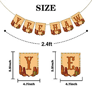 Dalaber Yee Haw Banner, Western Cowboy Party Decoration Banner, Wild West Boys Birthday/Baby Shower/Bridal Shower/Wedding Party Supplies, Brown