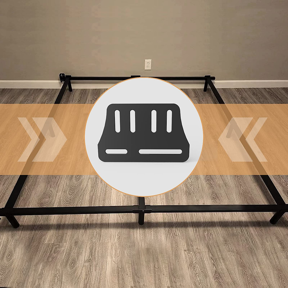 Bed Frame Brackets Headboard Adapter 2pcs Adjustable Attachment Parts for Metal Bed Heay Duty Bed Rail Hardware Extension Wall Mounting