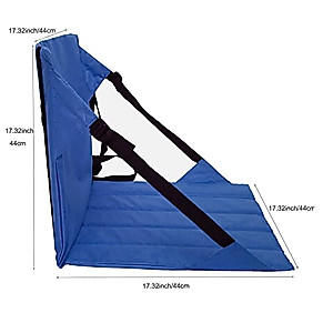 Okuyonic Folding Bleacher Cushion, Portable Oxford Cloth Folding Stadium Seat Lightweight Pearl Cotton for Lawn(Blue)