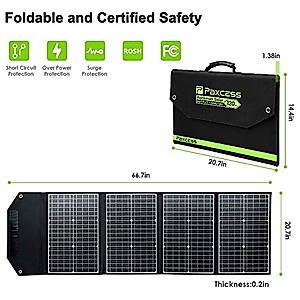 PAXCESS RM120 120W 18 Volt Portable Solar Panel with USB Output for Camping and PAXCESS Rockman 300W Portable Solar and Battery Powered Generator