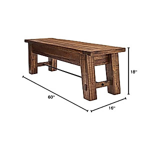 Alaterre Furniture Durango 60" L Wood Entryway/Dining Bench