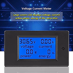 PEACEFAIR PZEM-051 LCD Display DC 6.5-100V Digital Electric Power Energy Voltage Current Meter Power Energy Battery Monitor Amperage Meter Gauge with Built-in Shunt(50A Shunt)