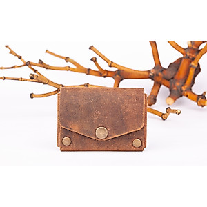 Handmade Card Holder, Minimalist Card Case, Slim Wallet, 100% Leather, Wallet with Card Holder, Minimalist Design (Brown)