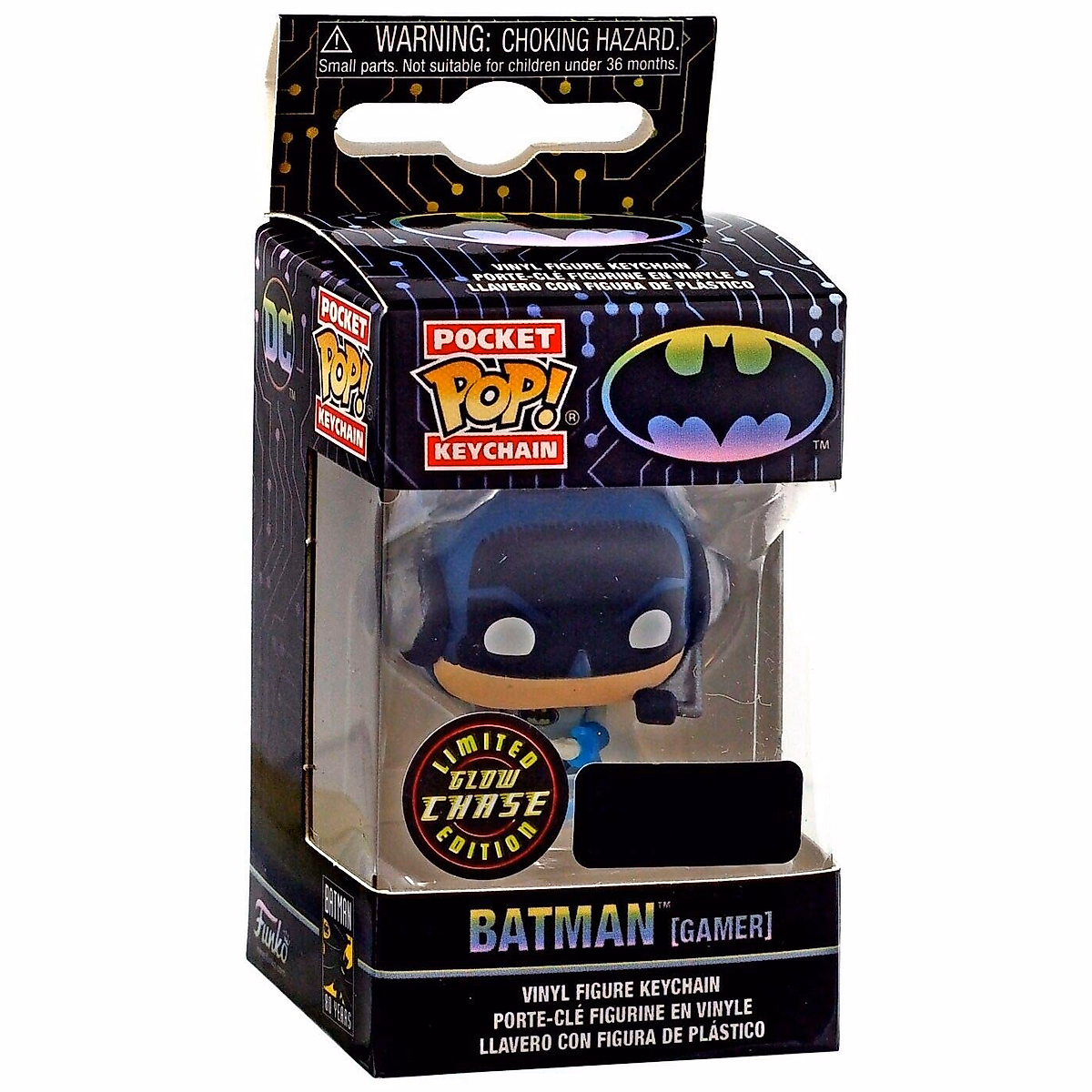 Funko Pocket Pop! Keychain: Batman Gamer Limited Edition Glow in The Dark Chase Exclusive