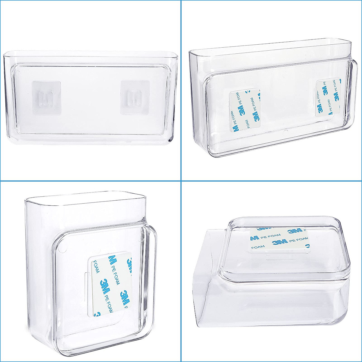 5 Pack Plastic Wall Folders, Clear Single Pocket Hanging Wall File Organizer, Durable Wall Mount File Holder for Office Home Bathroom, 8.7” x 1.8” x 4.7”