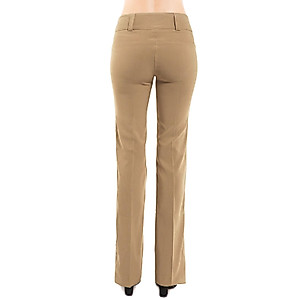 Design by Olivia Women's Relaxed Boot-Cut Office Pants Trousers Slacks Khaki L