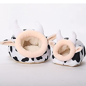 Ipetboom Guinea Pig Habitat Rat House Guinea Pig Hideout Small Animal Pet Bed Hamster Sleeping House Habitat Nest Hamster Warm Hideout Bunny Warm Bed for Small Pet Supplies Stuffed Cow