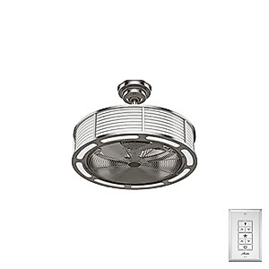 Hunter Tunley Indoor Ceiling Fan with LED Light and Wall Control, 12", Brushed Nickel