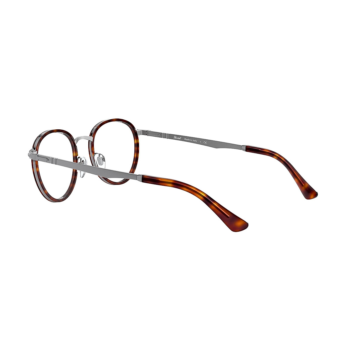 Persol PO2468V Round Prescription Eyewear Frames, Gunmetal/Havana/Demo Lens, 49 mm