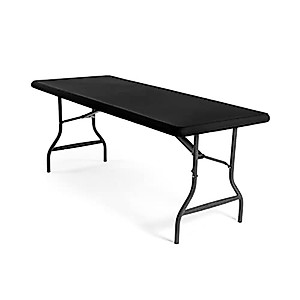 Iceberg iGear Stretch Fabric Table Top Cap Cover, fits 6' Tables, Polyester/Spandex, Black, 30" W x 72" L