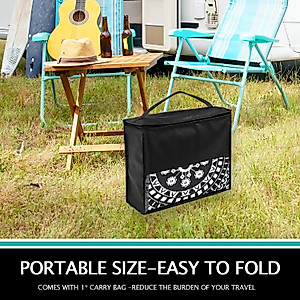 Capslpad Round Outdoor Rug for Patio 5' Reversible Mat Waterproof Plastic Straw Rug Boho Round Indoor Outdoor Area Rug for RV,Backyard,Balcony,Deck,Tent,Picnic,Beach,Camping,w/Carry Bag