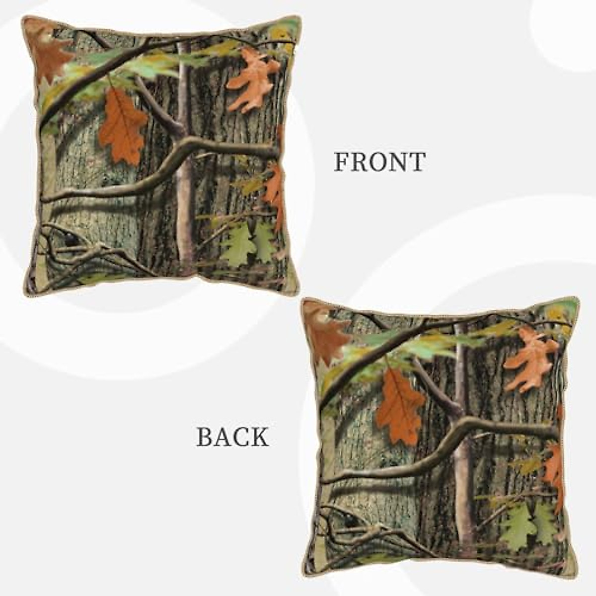 Augenstern Zippered Pillow Protectors Cover Case Camo-Hunting-Tree Decorative Throw Pillow Cover Square Cushion Case 16"X16"