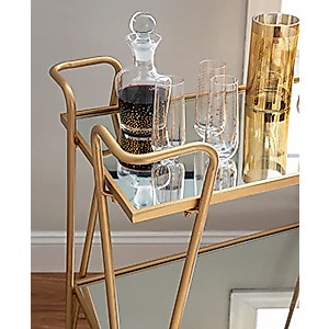 Linon Gina Mid-Century Bar Cart, Gold