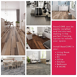 LUCiDA SURFACES Luxury Vinyl Floor Tiles-Peel & Stick Adhesive Flooring for DIY Installation-36 Wood-Look Planks-BaseCore-54 Sq. Feet