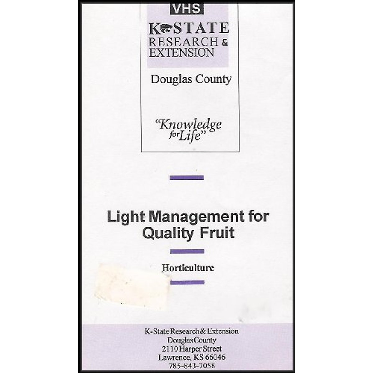 Horticulture: Light Management for Quality Fruit (Training and Pruning Practices With Apple Trees for Commercial Practices) [K-State Research and Extension / Knowledge for Life Series]