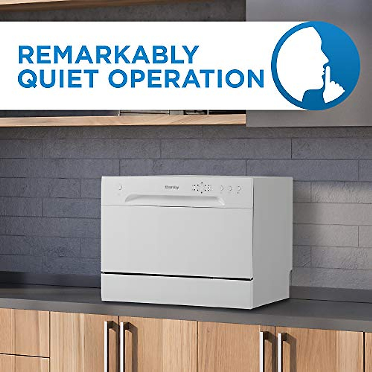Danby DDW621WDB Countertop Dishwasher with 6 Place Settings, 6 Wash Cycles and Silverware Basket, Energy Star-Rated with Low Water Consumption and Quiet Operation