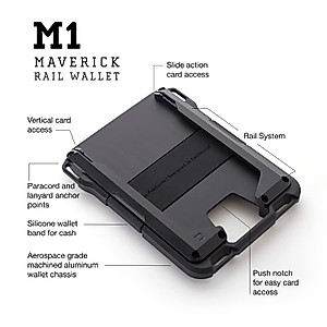 Dango Slim Minimalist Wallet for Men - RFID Blocking - All-Metal, Jet Black