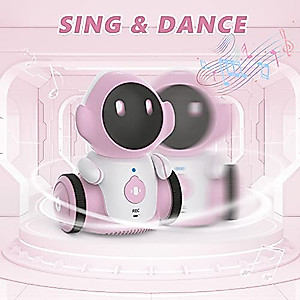GILOBABY Robot Toys, Rechargeable Smart Talking Robot for Kids, Intelligent Robot with Voice Controlled Touch Sensor, Singing, Dancing, Recording, Repeat, Birthday Gifts for Girls Ages 6+ Years (Pink)