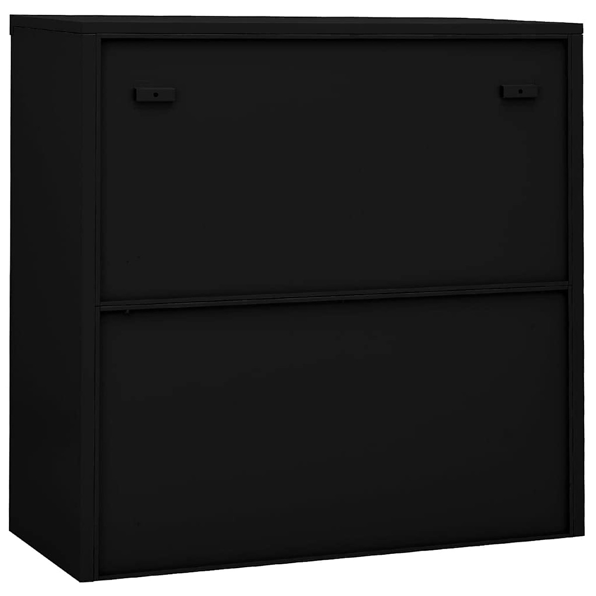 vidaXL Steel Office Cabinet - 35.4"x15.7"x35.4" - Versatile Storage Solution with Adjustable Shelves and Sliding Door - Ideal for Office Use - Black