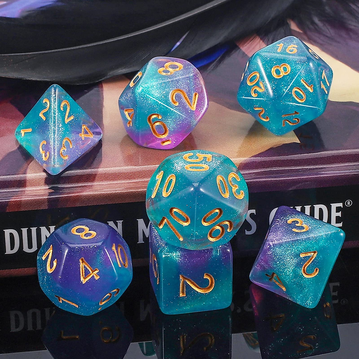 DND Polyhedral Dice for Dungeons and Dragons RPG MTG Role Playing Table Games. 7pcs