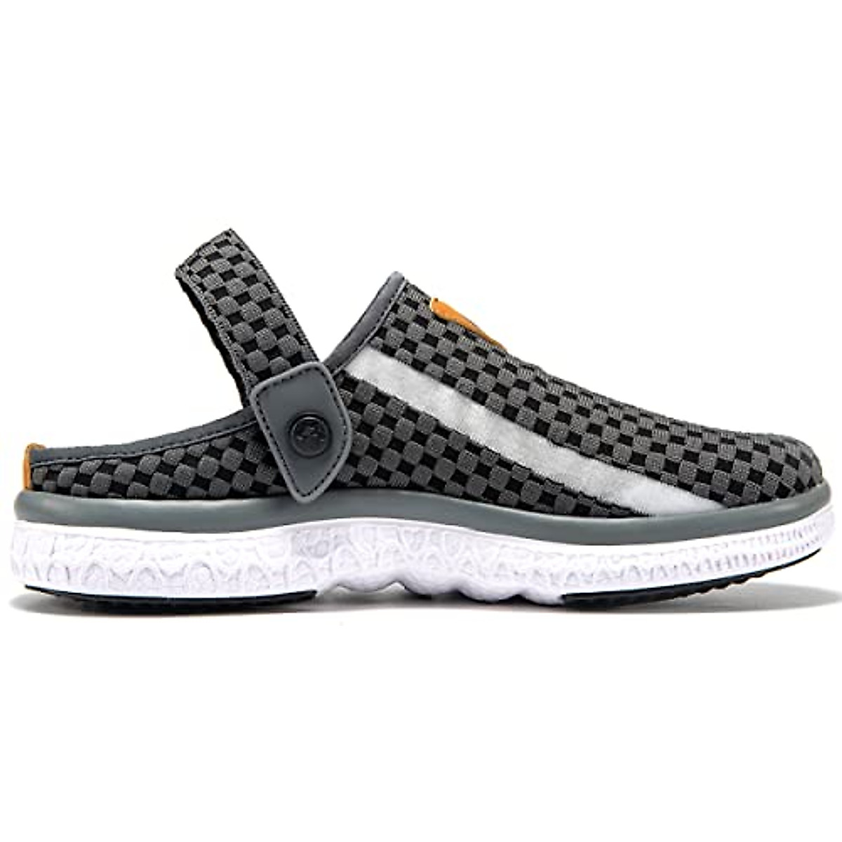 Clogs for Men Garden Shoes Women House Slippers Summer Walking Sandals Slip On Home House Shoes Arch Support Breathable Indoor Outdoor Mules Deep Grey, 8.5 Women/7 Men, Lable Size 39