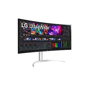 LG 40WP95C-W 40” UltraWide Curved WUHD (5120 x 2160) 5K2K Nano IPS Display, DCI-P3 98% (Typ.) with HDR10, Thunderbolt 4 with 96W PD, 3-Side Virtually Borderless Design Tilt/Height/Swivel Stand