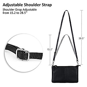 befen Black Women's Genuine Leather Wristlet Clutch Crossbody Phone Bags Wallet Purses and Handbags for Women, Fit Phone 14 Pro Max