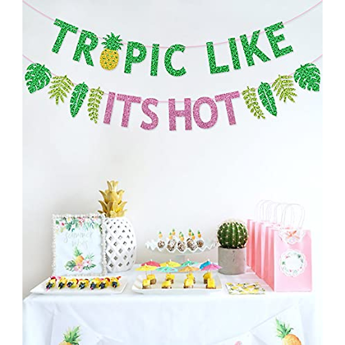 Tropic Like Its Hot Banner Tropic Like It's Hot for Hawaiian Luau Party Tropical Bachelorette Party Beach Bach Party Decorations