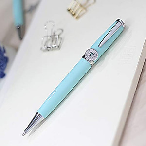 BIJOUX BOBBI [Premium Quality Pen with Individualized Letter Embellishment - Letter S - Black/Gold