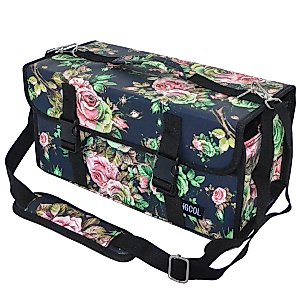 YOUNGCOL 168 Slots Marker Case Holder for for Primascolor Markers and Copic Sketch Markers Lipstick Organizer (Black Flower)